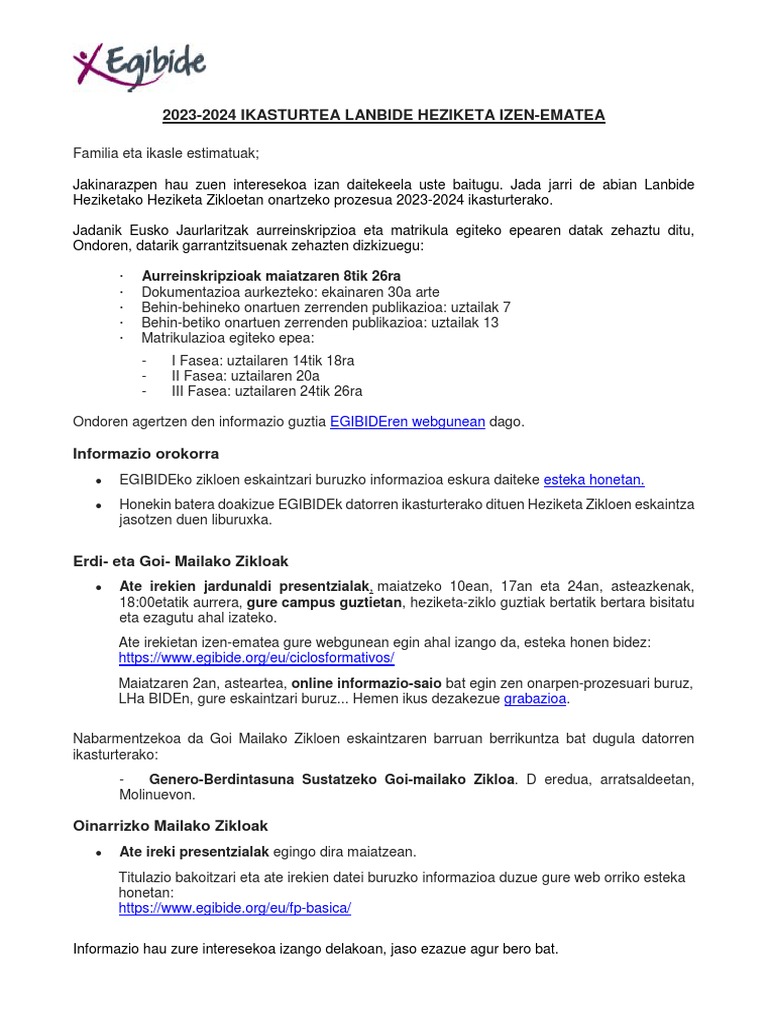 Admision FP 23-24 - Actuales | PDF