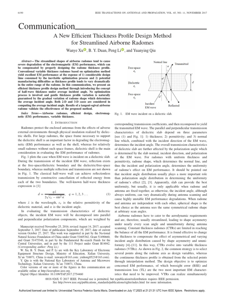 A New Efficient Thickness Profile Design Method For Streamlined ...