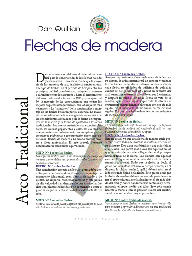Flechas Madera Mitos Marzo 01 | PDF | Flecha | Arco y flecha