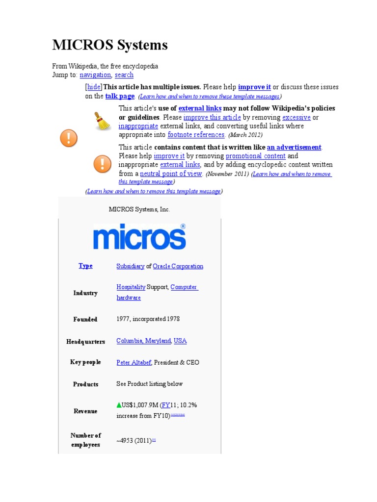 Micros Systems | PDF | Point Of Sale | Information Technology
