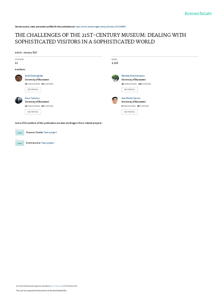 The Challenges of The 21st-Century Museum - Dealing With Sophisticated ...