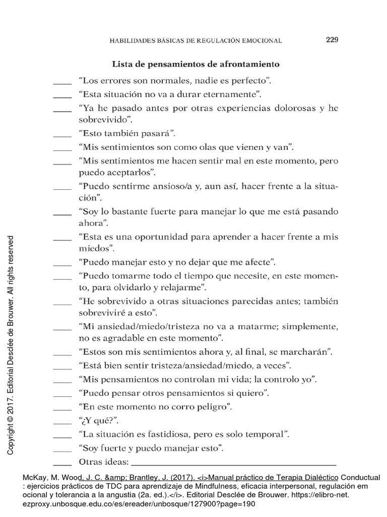 Regulacion Emocional Pdf Terapia Dialéctica Conductual Yoga