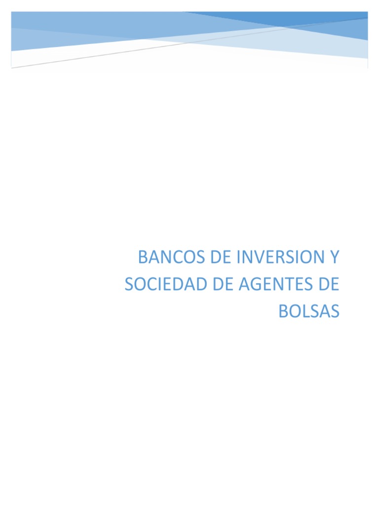 Bancos de Inversion | PDF | Banca de inversión | Bancos