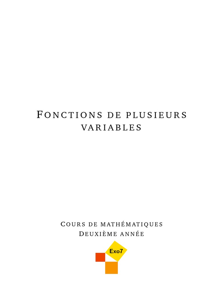 Introduction aux fonctions multivariables | PDF | Limite (mathématiques ...