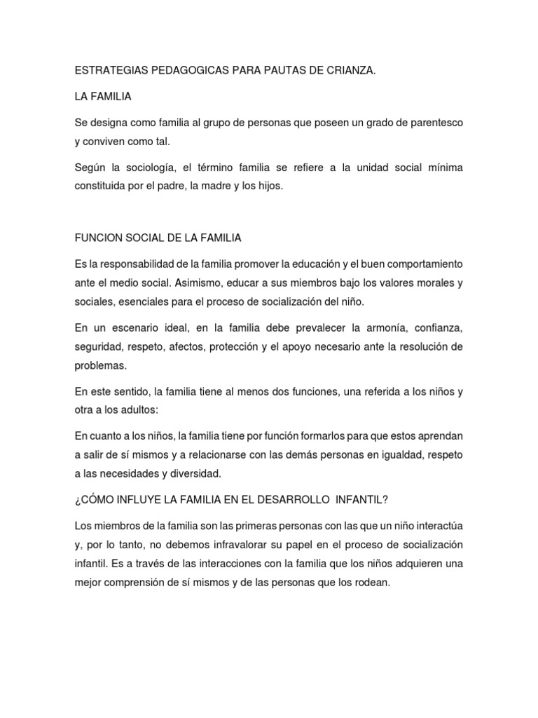 Módulo Estrategias Pedagógicas para Pautas de Crianza | PDF | Paternidad/maternidad | Familia