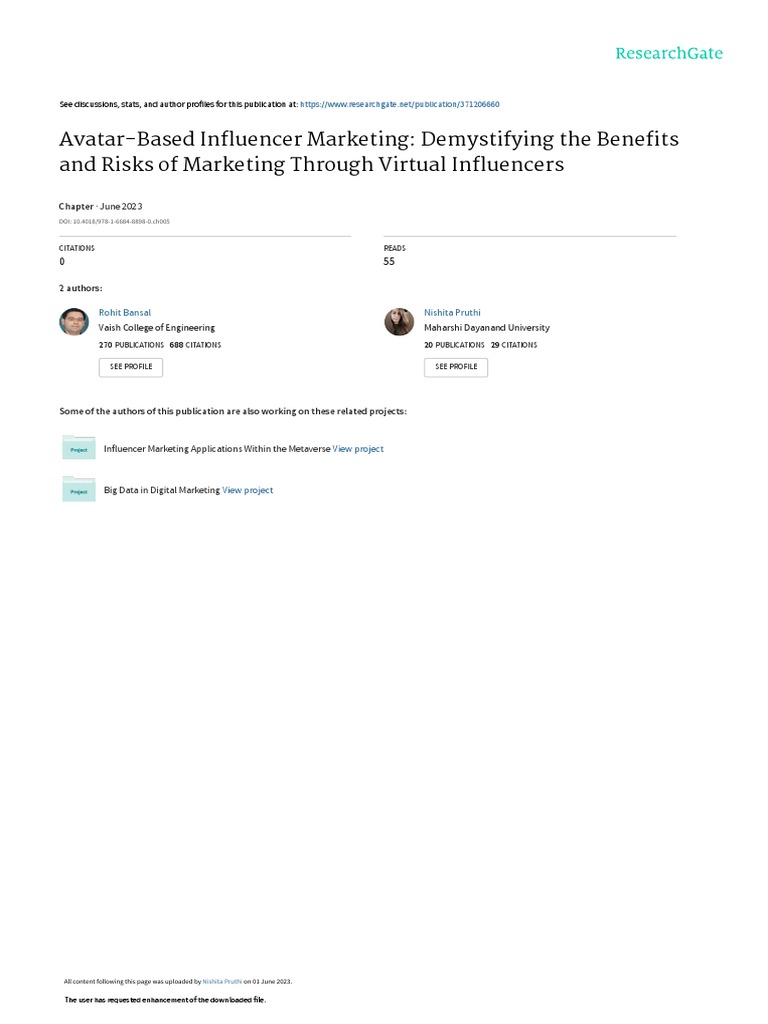 Avatar-Based Influencer Marketing-Demystifying The Benefits and Risks ...
