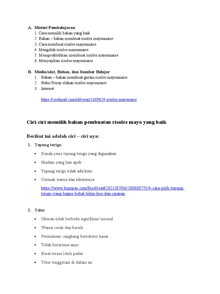 Materi Tata Boga Kelas 8B | PDF