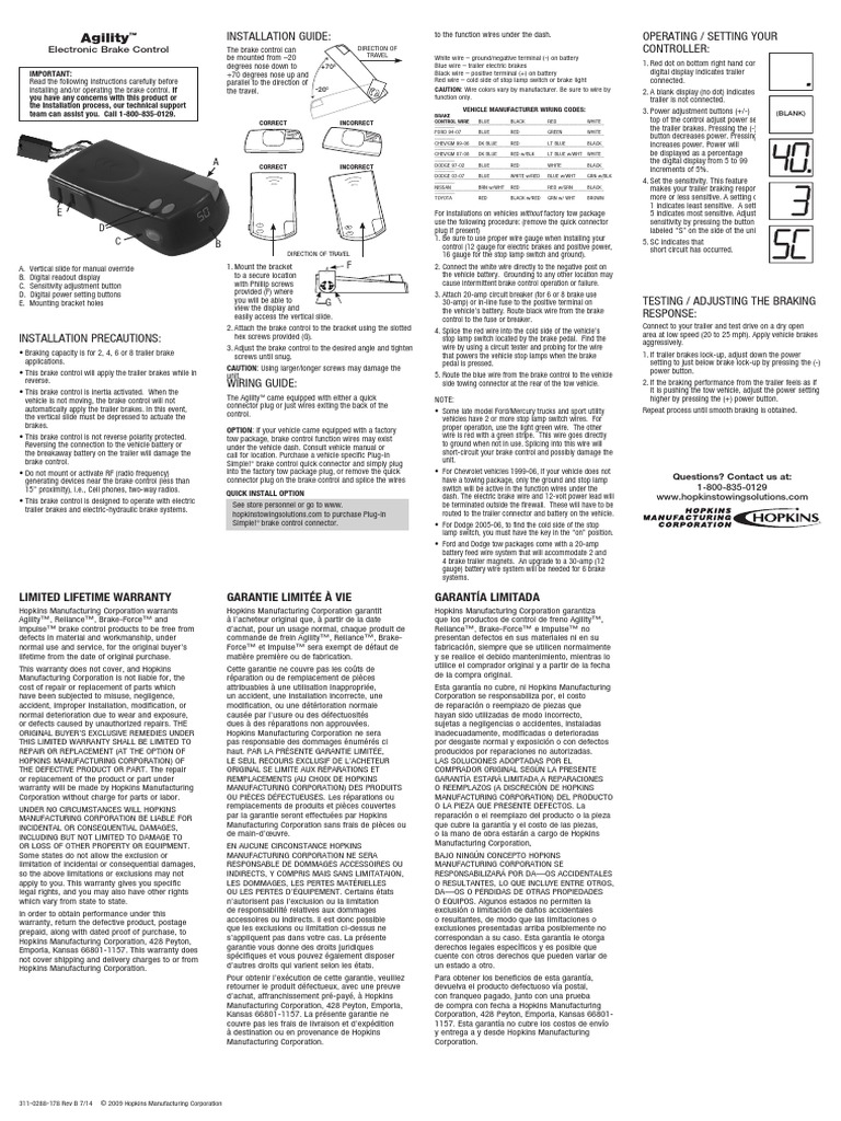 Agility: Installation Guide: Operating / Setting Your Controller | PDF ...
