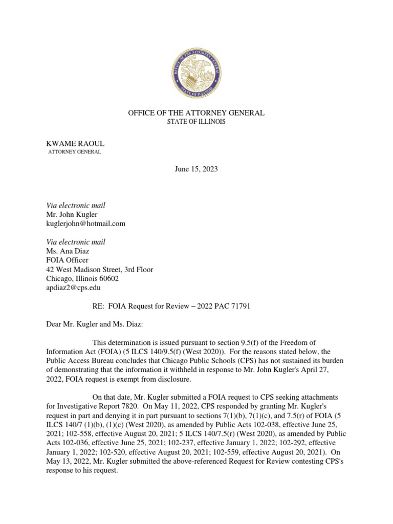Determination Letter (June 15 2023) FOIA Request For Review - 2022 PAC ...