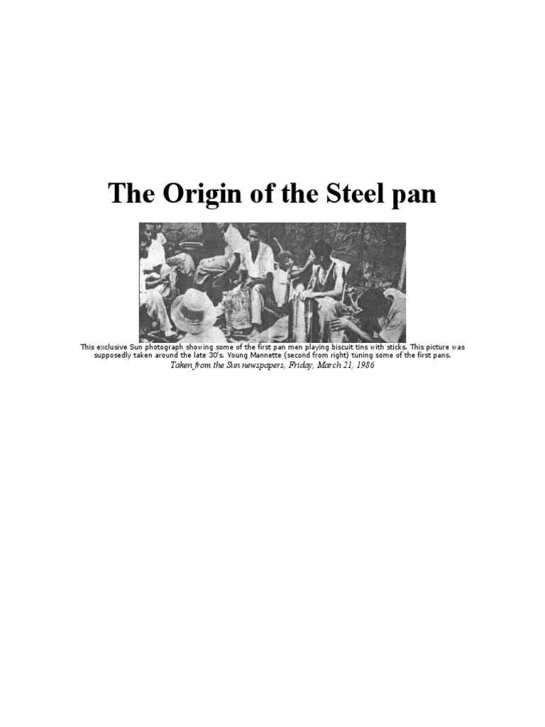 Unmasking the Steelpan's Origin | PDF | Travel