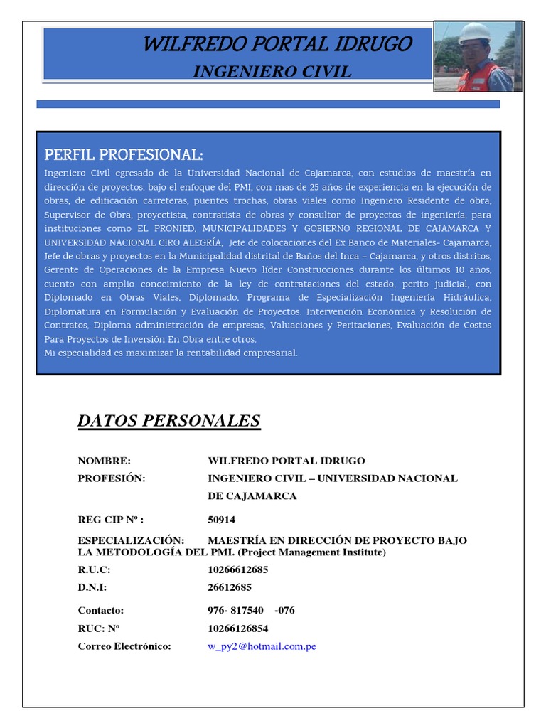 Curriculum Ing. Portal 2021 Lima | PDF | Microsoft | Lima