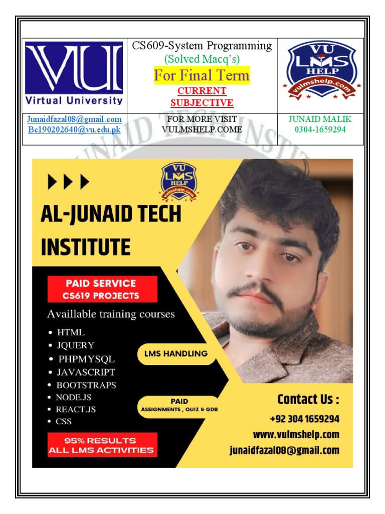 CS609 Solved Subjective Final Term by Junaid | PDF | Thread (Computing ... CS609 Solved Subjective Final Term by Junaid | PDF | Thread (Computing ...