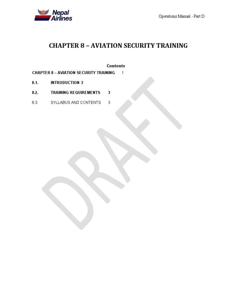 OMD-8 - Aviation Security Training | PDF | Airport Security | Aviation