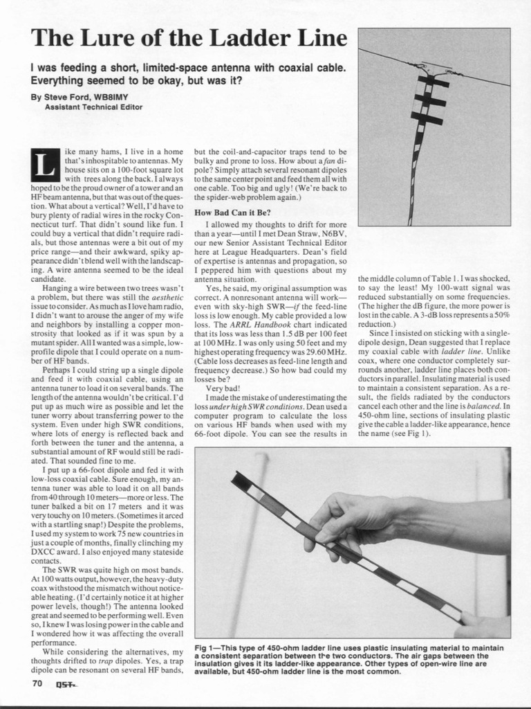 The lure of ladder line QST | PDF