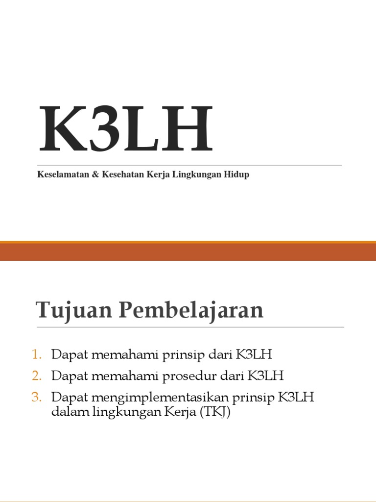 Panduan K3LH: Keselamatan & Kesehatan Kerja | PDF