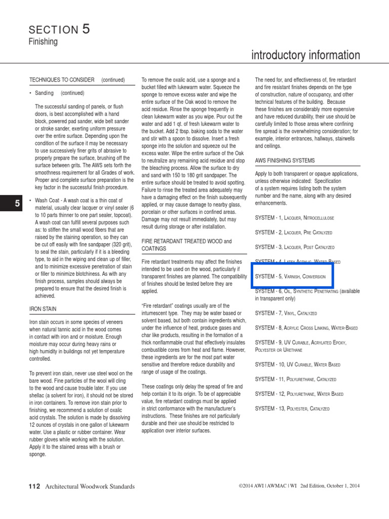 AWI Standards For Section 5 - Conversion Varnish | PDF | Varnish ...