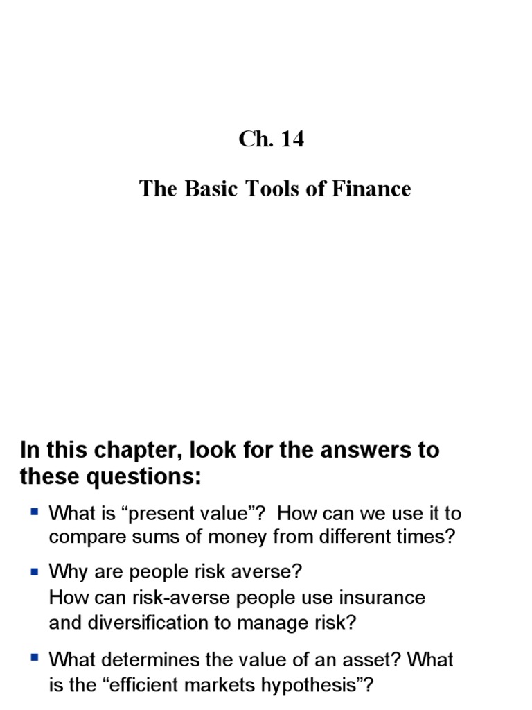 The Basic Tools of Finance CH 14 | PDF | Stocks | Present Value