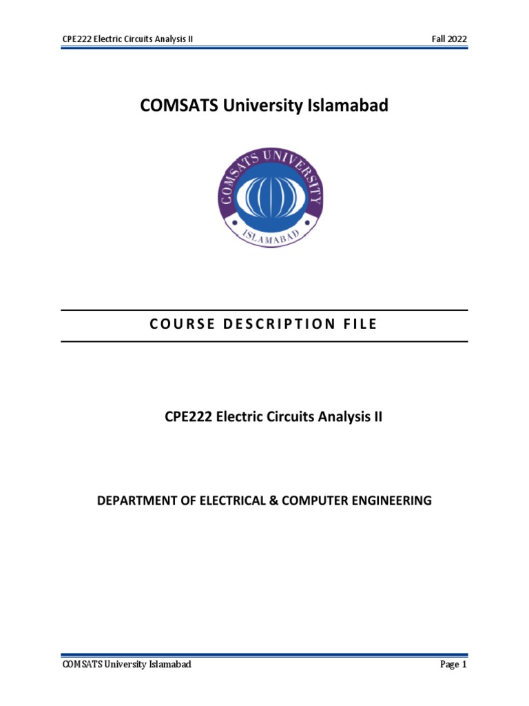 CDF CPE222 Electric Circuits Analysis II | PDF | Ac Power | Electrical ...