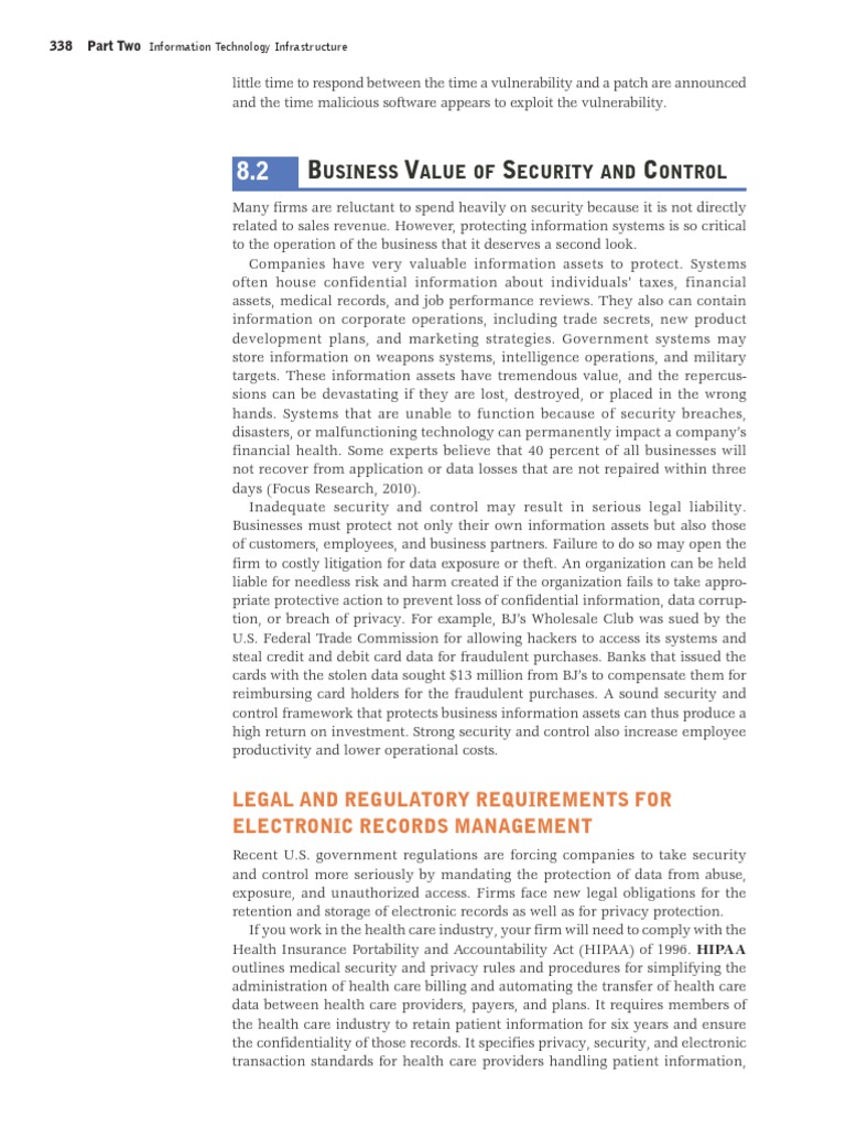 Business Value Of Security Control Pdf Sarbanes Oxley Act