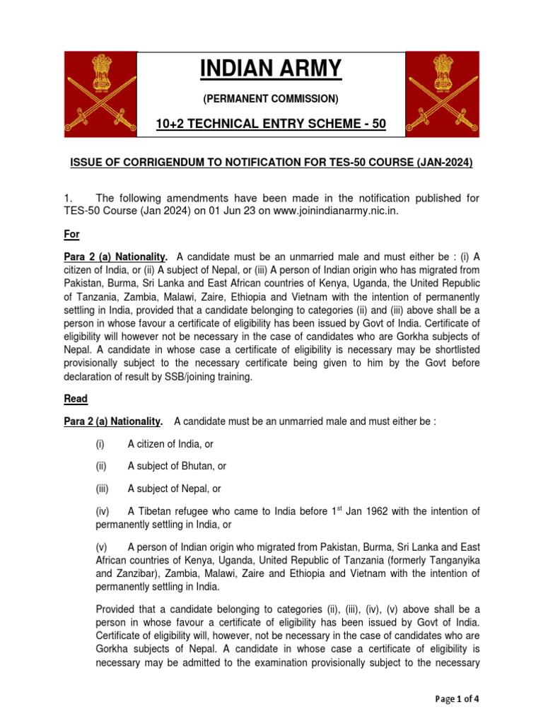 1027 1 Tes-50 Issue of Corrigendum To Notification | PDF | Government 1027 1 Tes-50 Issue of Corrigendum To Notification | PDF | Government