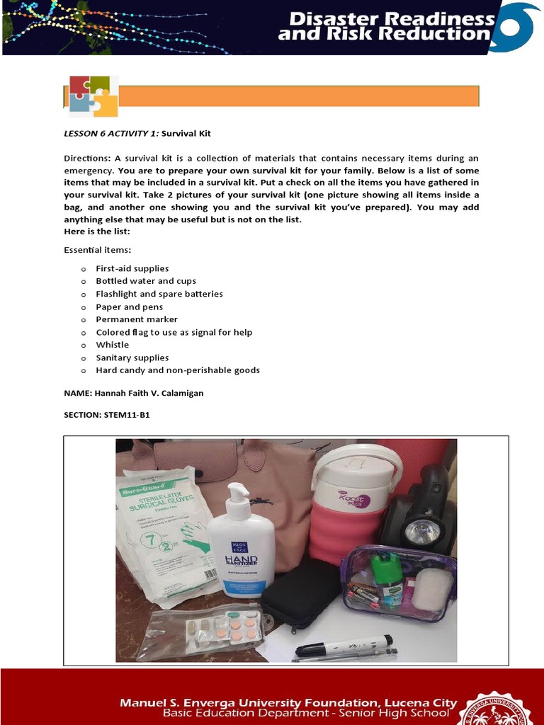 Activity 1 DRRR Lesson 6 Earthquake Safety Measures | PDF