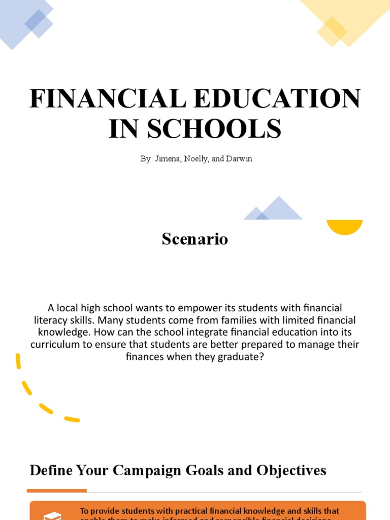Financial Education in Schools | PDF | Financial Literacy | Simulation