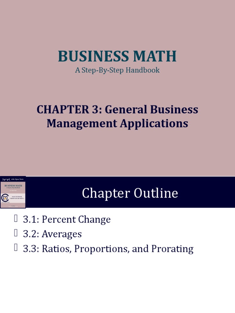 Olivier Business Math Chapter 3 Unit 2 | PDF | Ratio | Creative Commons
