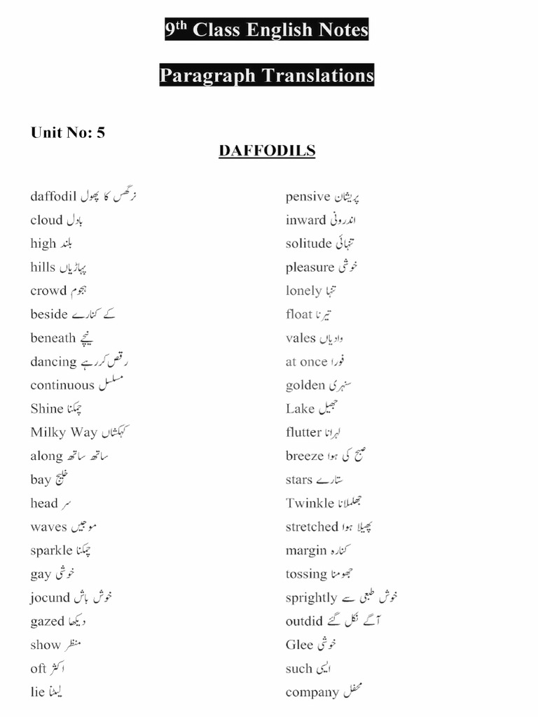 9th Class Eng CHPTR 5 | PDF