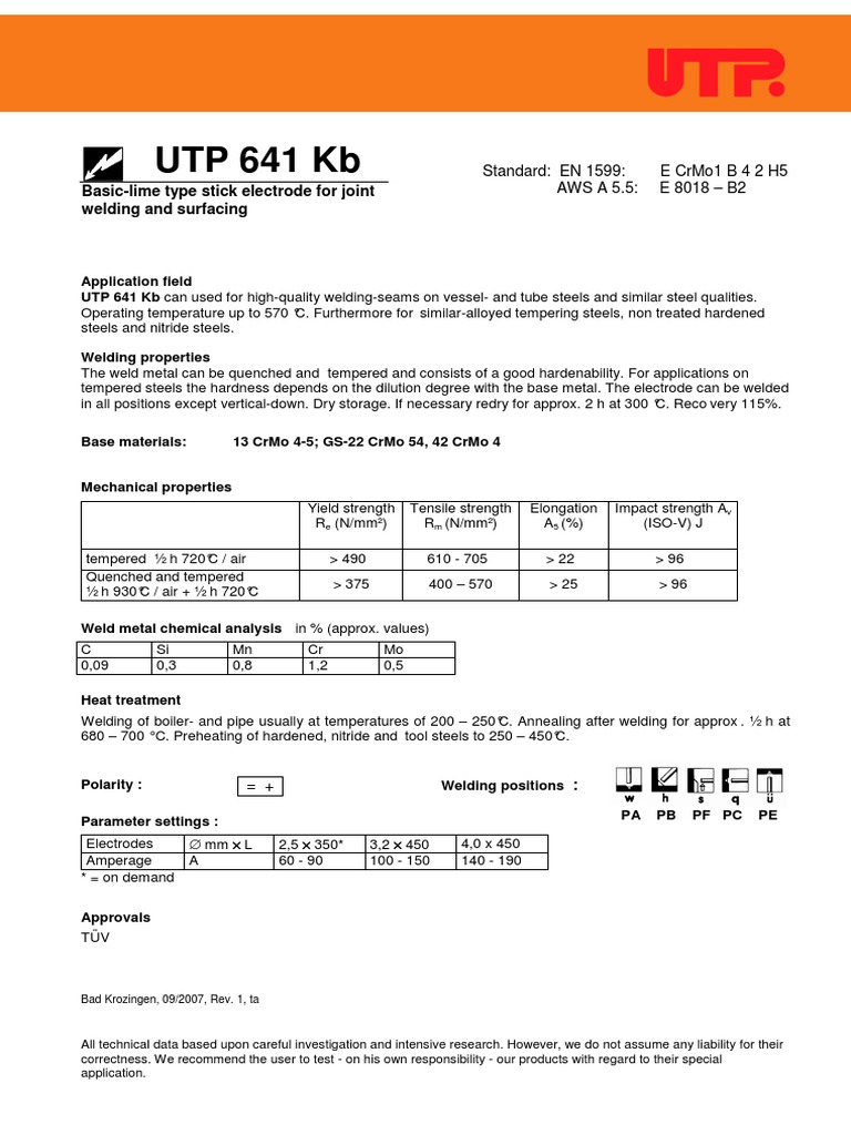 UTP 641 KB | PDF | Welding | Construction