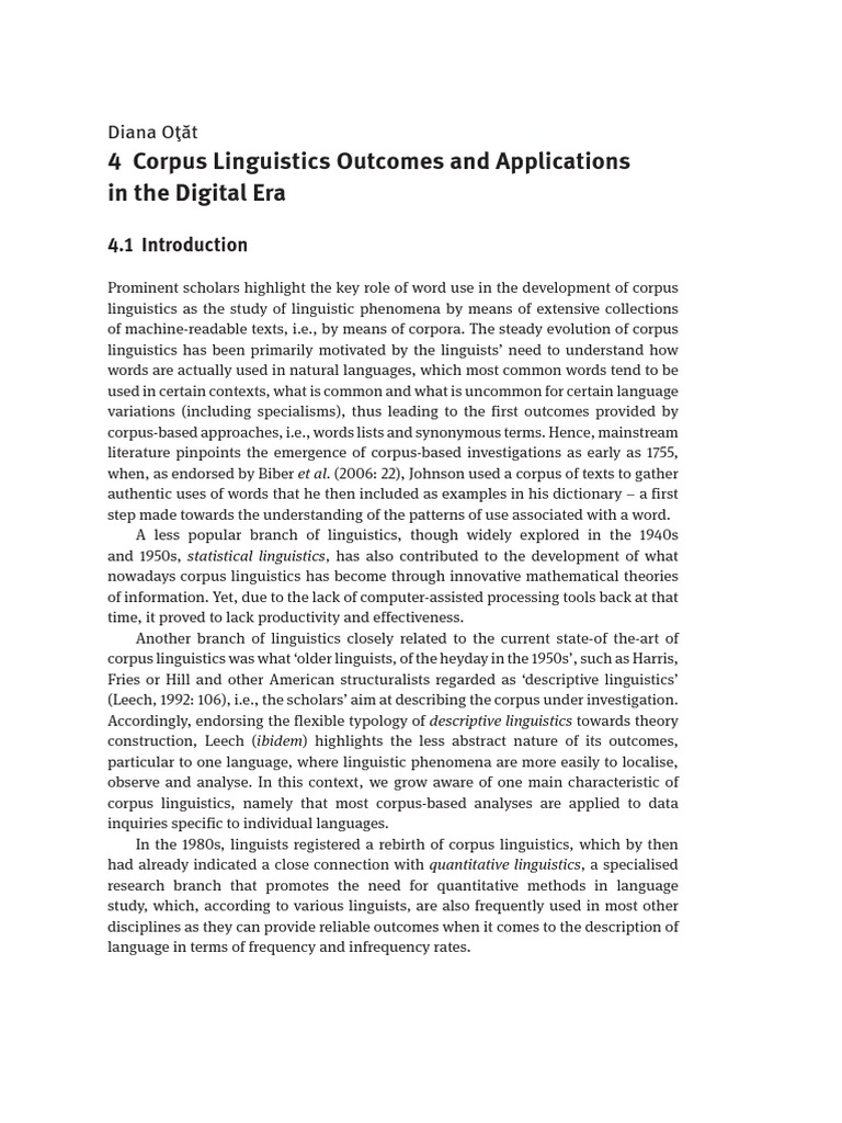 4 Corpus Linguistics Outcomes and Applications in | PDF | Linguistics ...