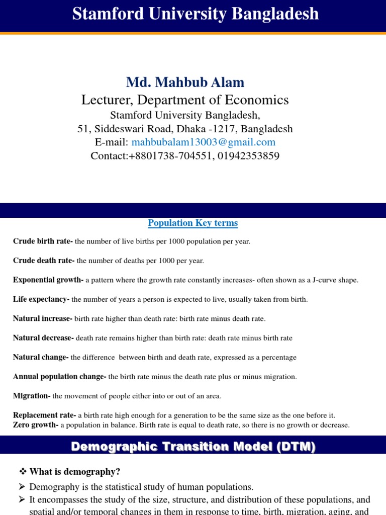 Demographic Transition Model and Mathusian Population Theory | PDF ...