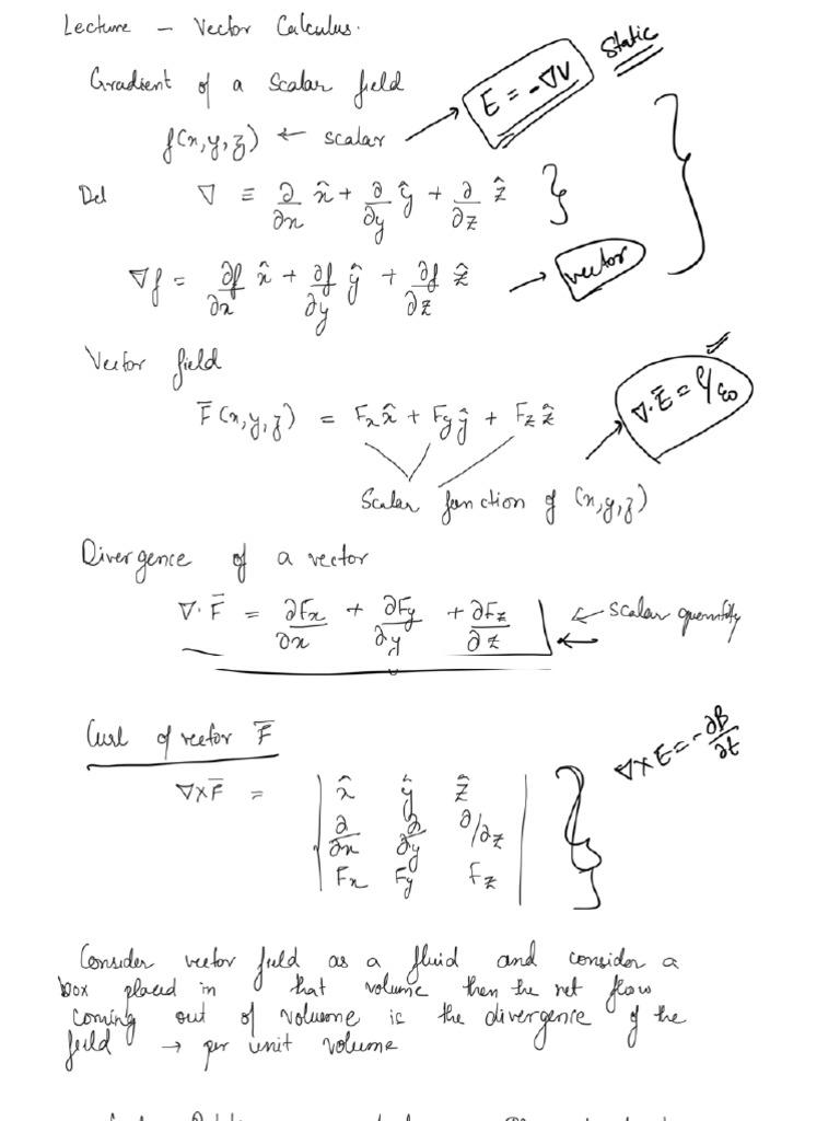 Lecture Notes Vector Calculus | PDF