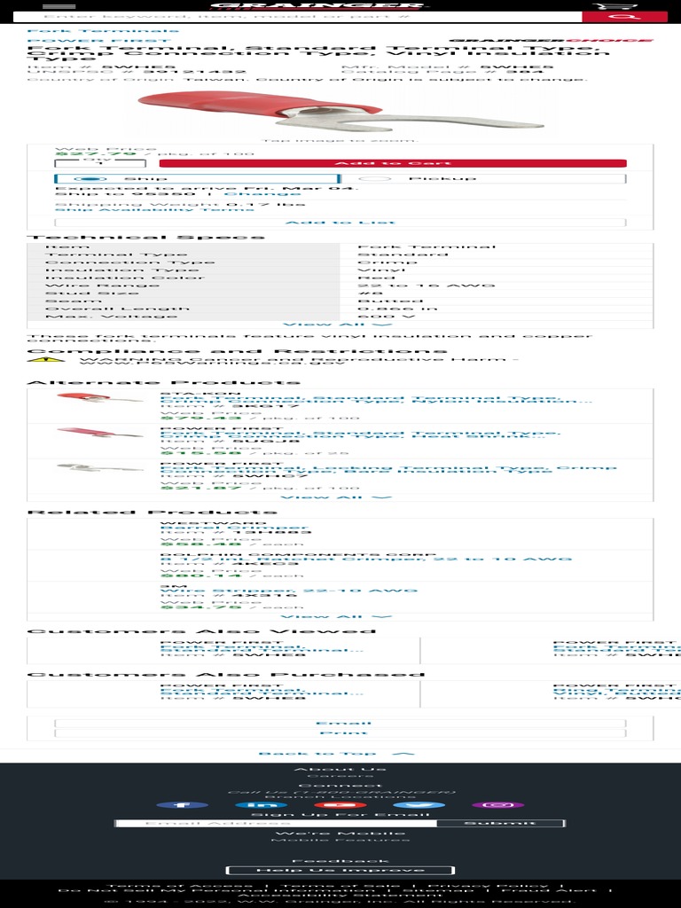 POWER FIRST Fork Terminal, Standard Terminal Type… | PDF | Insulator ...
