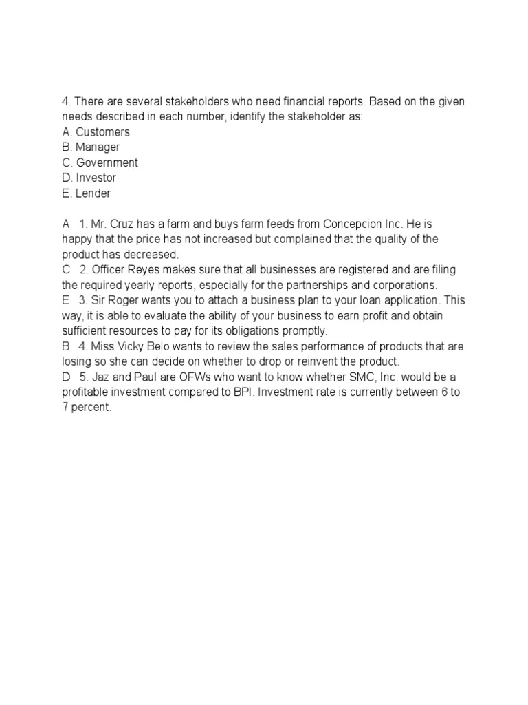 Activity 4 | PDF | Finance & Money Management