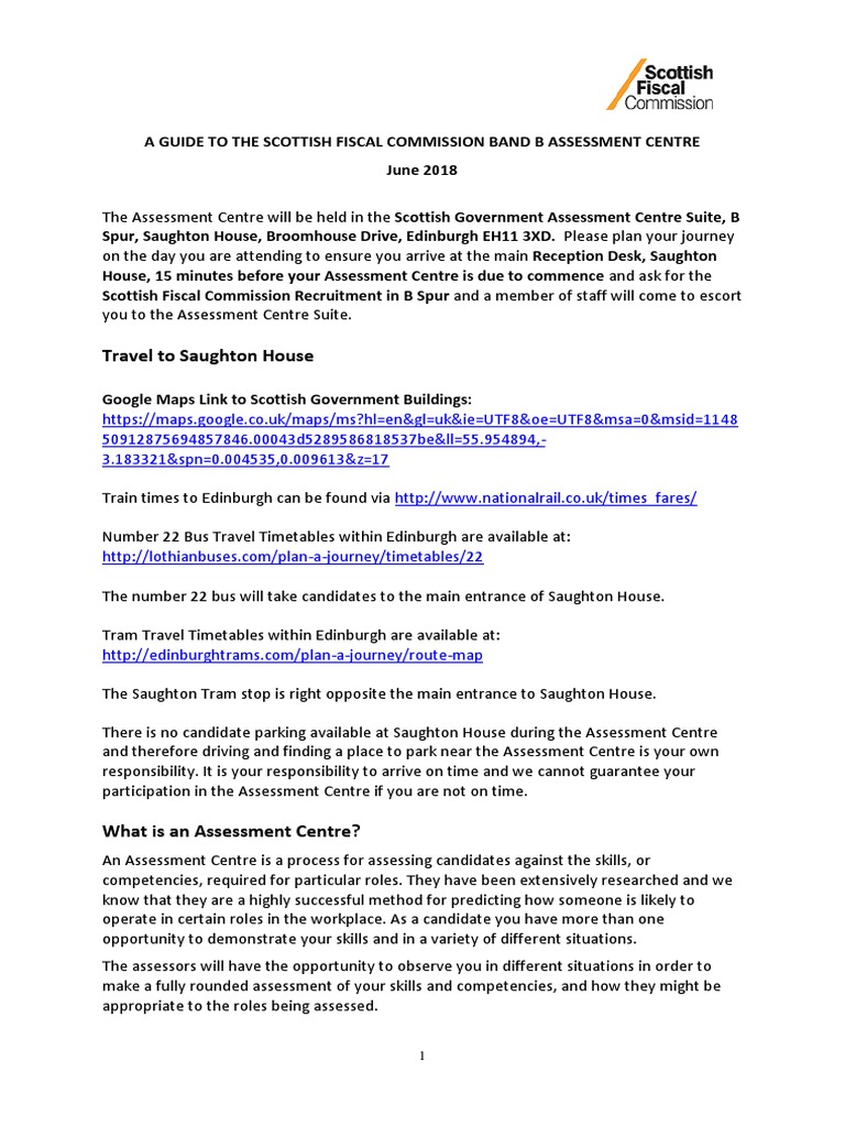 Scottish Fiscal Commission - B Band Assessment Centre Guidance - June ...