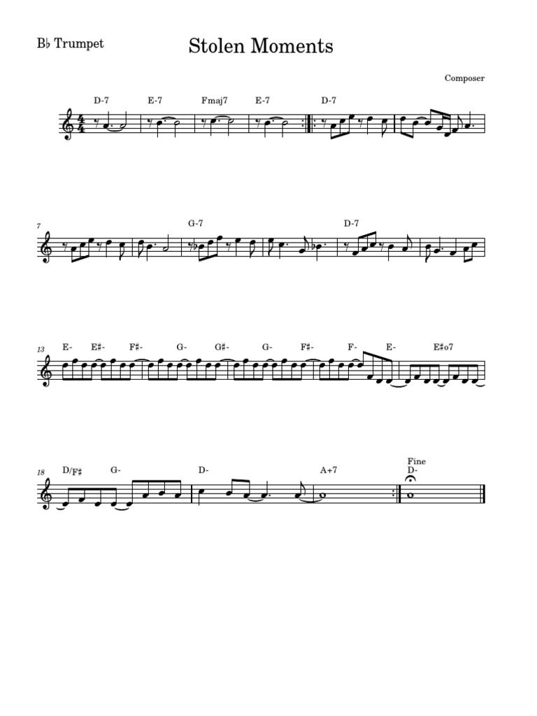 Stolen Moments-Bb - Trumpet | PDF