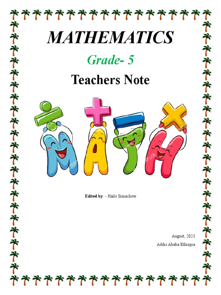 Maths For Grade 5 Note | PDF | Area | Elementary Mathematics