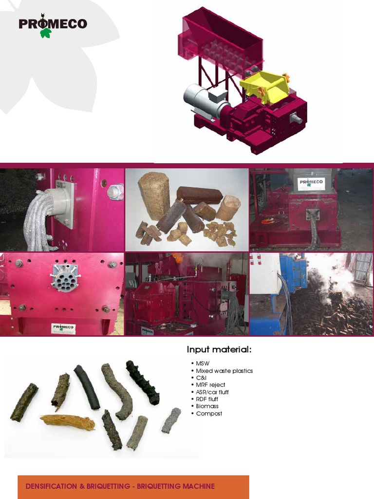Promeco Extruder System PES Briquetting Machine | PDF | Gasification ...
