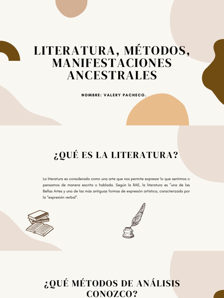Literatura, Métodos, Manifestaciones Ancestrales | PDF | Autor | Poesía
