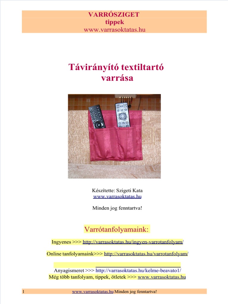 Dokumen - Tips - Varras Kezdoknek Textil Tarto Varrasa | PDF