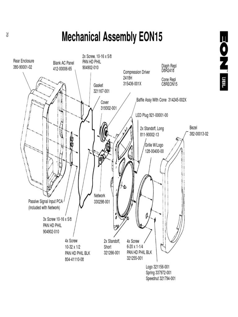 EON15 Exploded View | Download Free PDF | Signal Processing | Sound