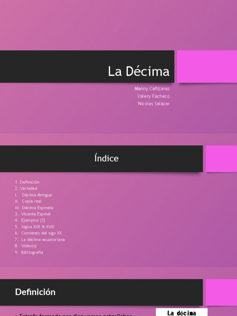 La Décima | PDF | Escritura | Poesía