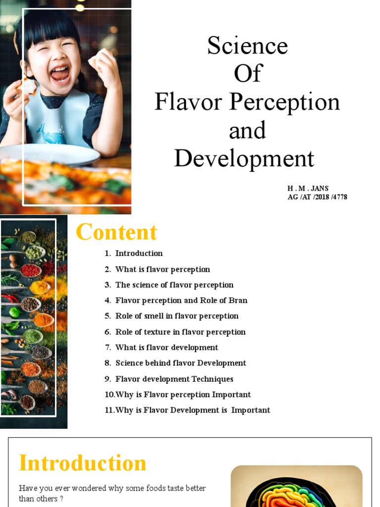 Science of Flavor Perception and Development | PDF | Taste | Perception