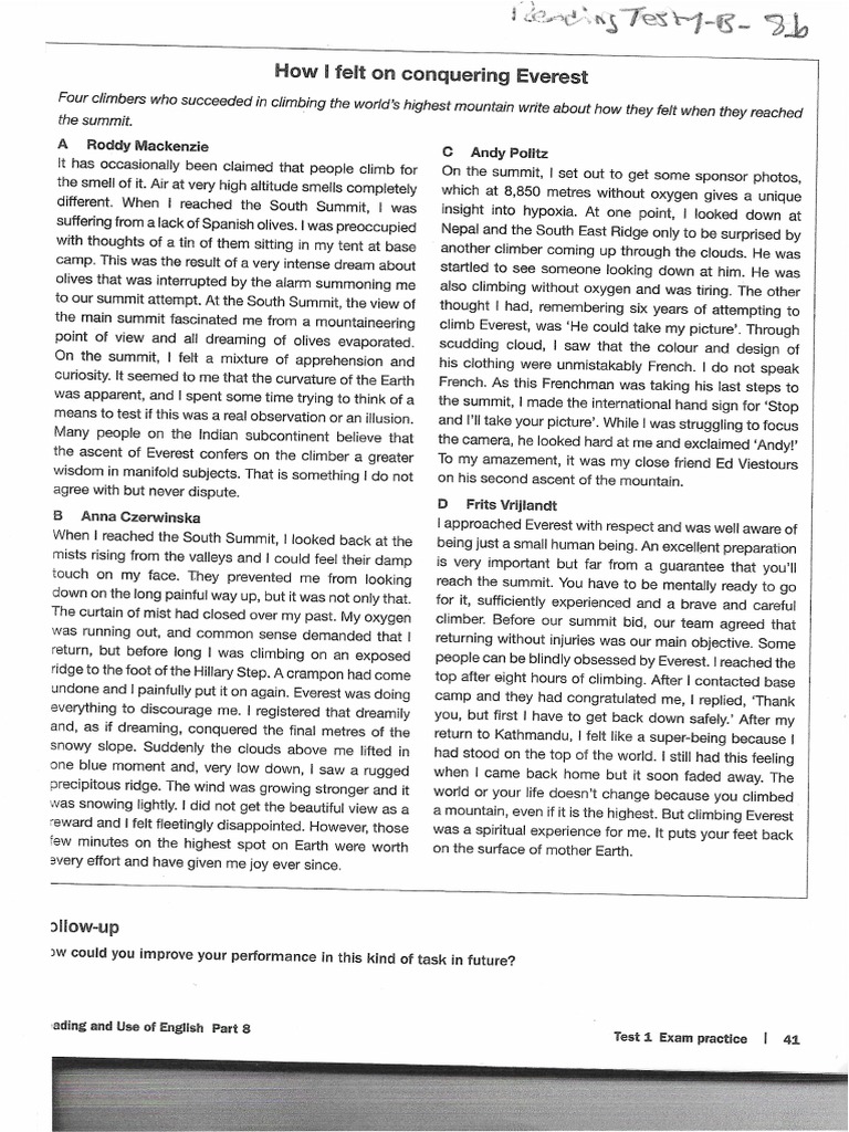 CAE Reading Test 1B-8-b 2 | PDF