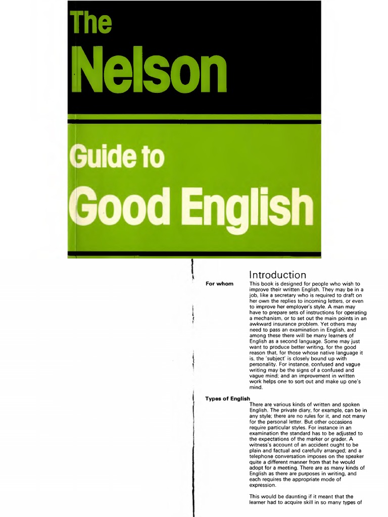 Thompson Denys. - The Nelson Guide To Good English | PDF | Grammatical ...