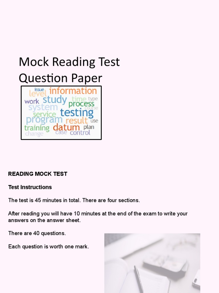02 Mock Reading Test Question Paper | PDF | Cricket