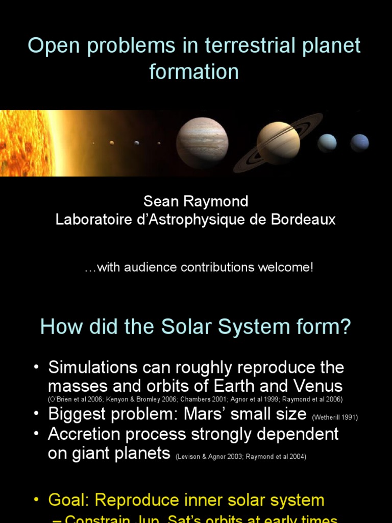 Open Problems in Terrestrial Planet Formation | PDF | Planets ...
