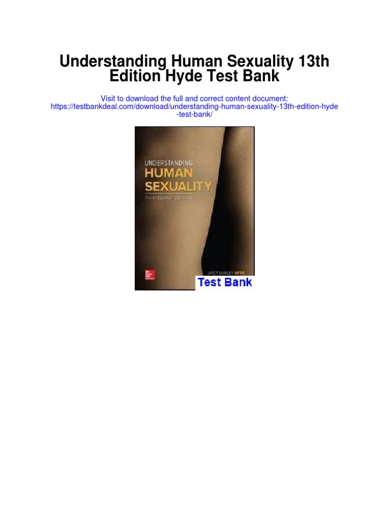 Understanding Human Sexuality 13th Edition Hyde Test Bank Pdf