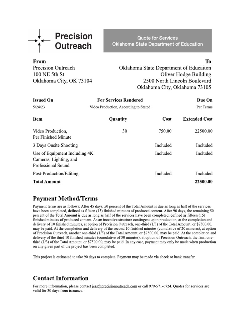 Precision Outreach Quote | PDF