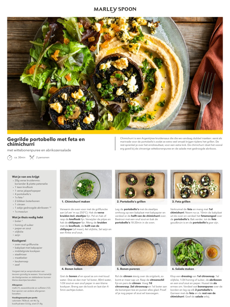 R-72873 - Gegrilde Portobello Met Feta en chimichurri-CV | PDF